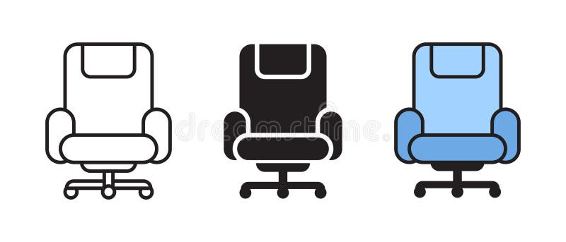 Vector Office Chair Icons. Office Chair Symbols Stock Vector ...