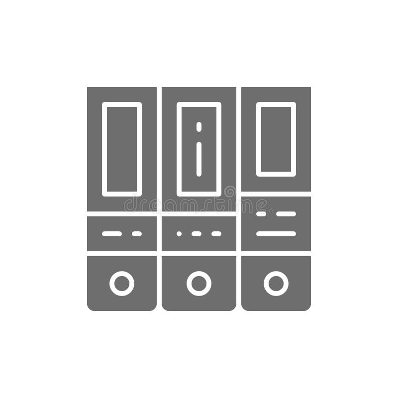 Vector Office Folder, Arch Files Grey Icon. Stock Vector - Illustration ...
