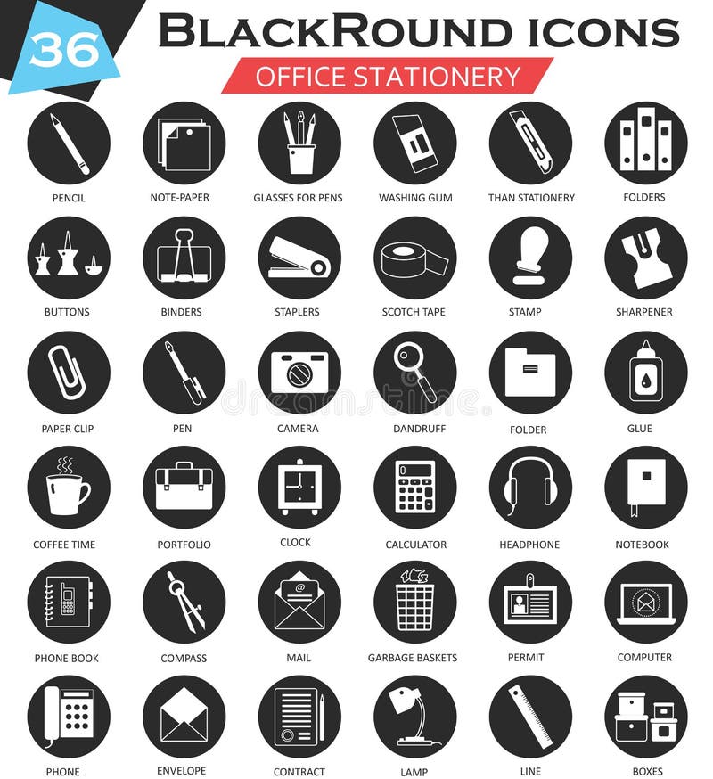 Office Black Icon Set Stock Illustrations – 108,577 Office Black Icon ...