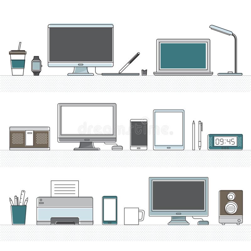 Vector of Office Supplies Illustration Stock Vector - Illustration of ...