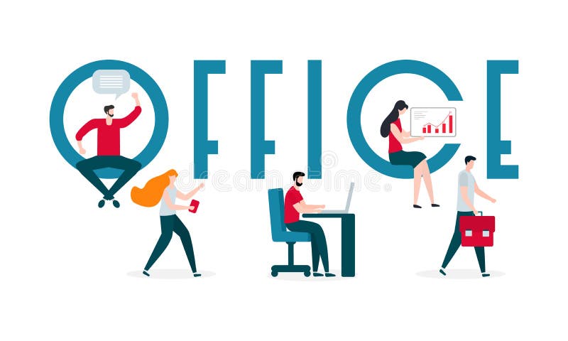 Vector Office Work People Business Concept Stock Vector - Illustration ...