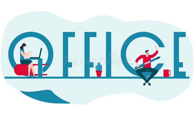 Vector Office Work People Business Concept Stock Vector - Illustration ...