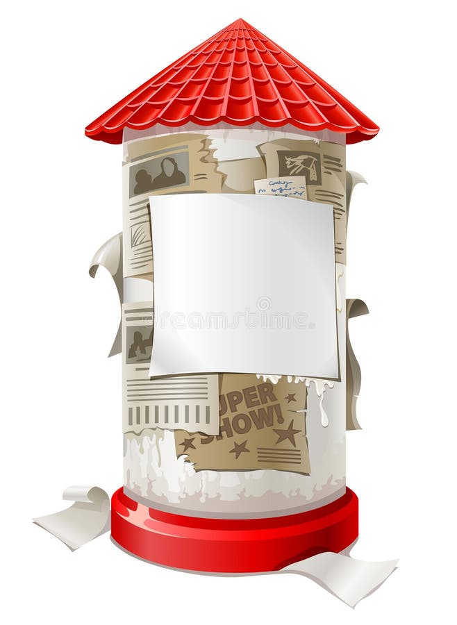 Vector Old Advertising Column Stock Illustration - Illustration of ...