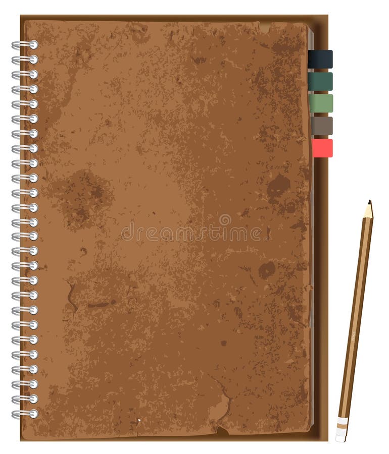 Vector Old Brown Paper Notebook Stock Vector - Illustration of message ...