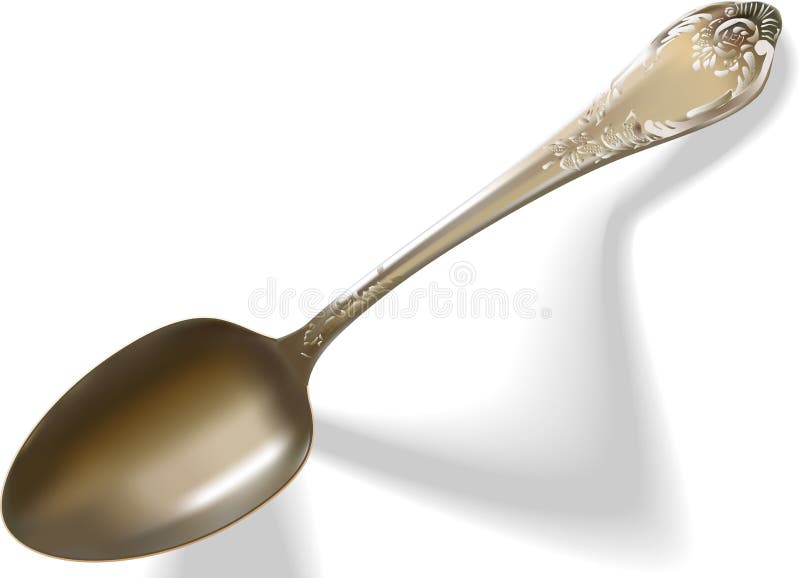 Vector Old-fashioned Silver Spoon. Stock Illustration - Illustration of ...
