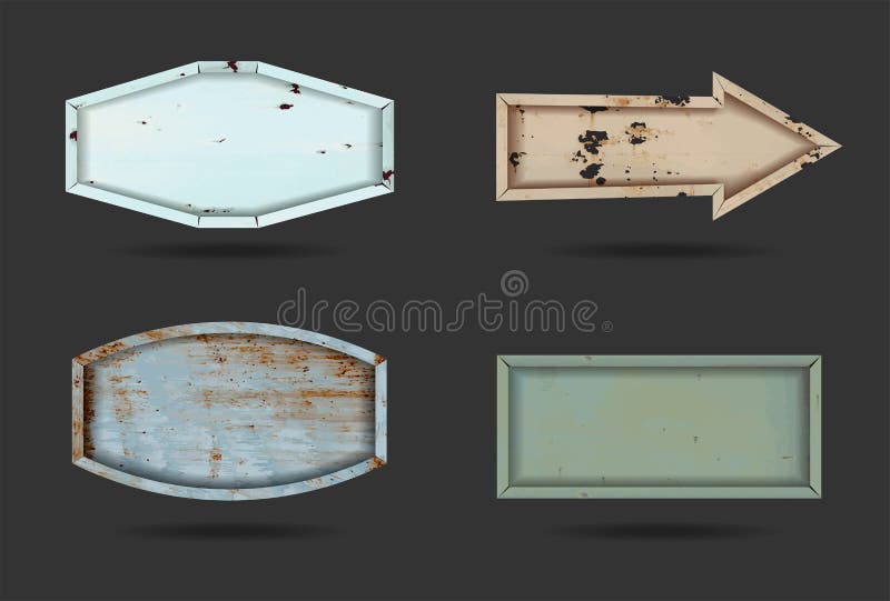 Vector Old Steel Metal Sign Plate Stock Vector - Illustration of ...