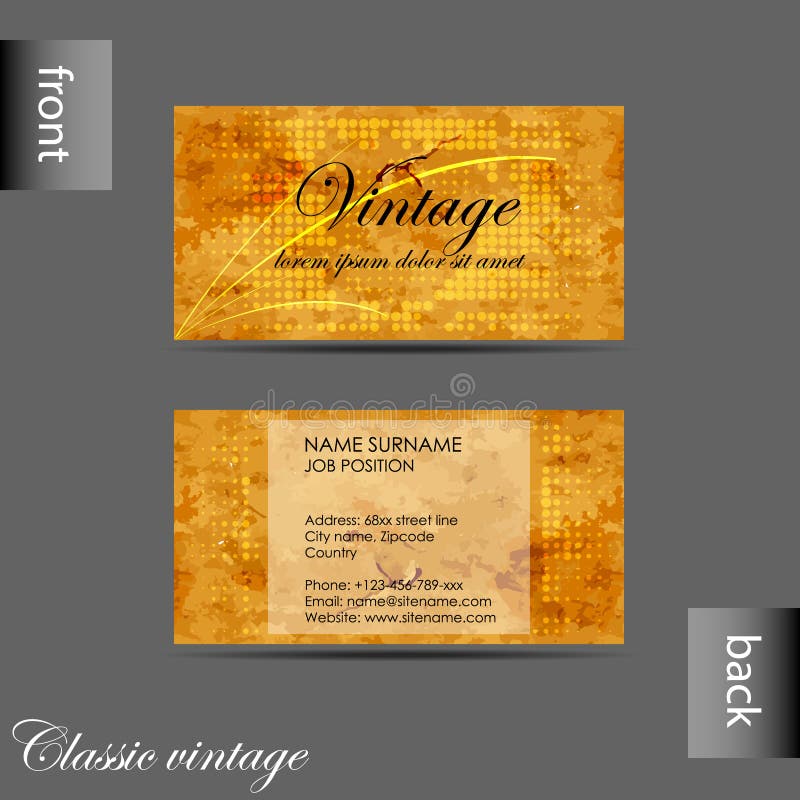 Vector Old Style Retro Vintage Business Card Stock Vector ...
