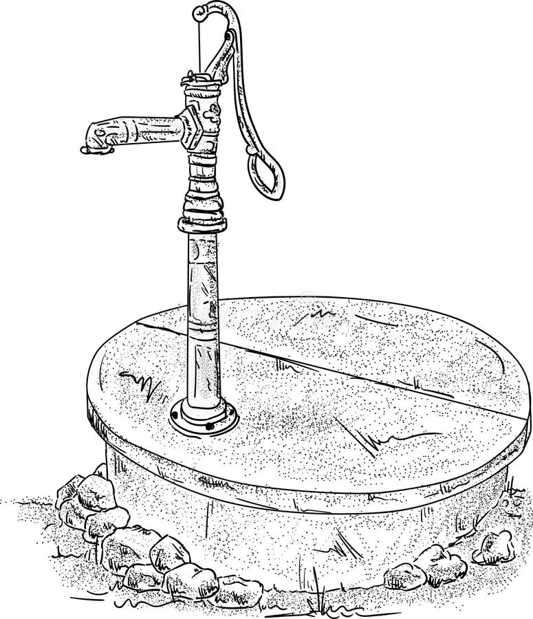 Old Water Pump Coloring Pages Sketch Coloring Page