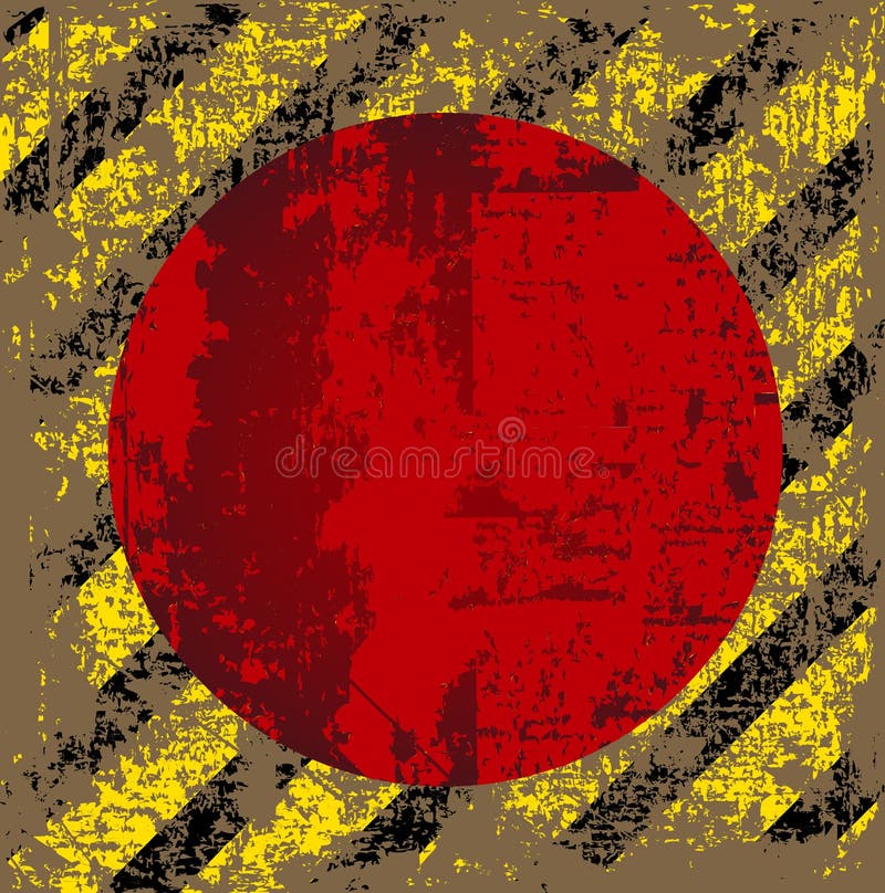 Vector Old Worn, Tattered, Scratch the Square of Yellow Black Stripes ...