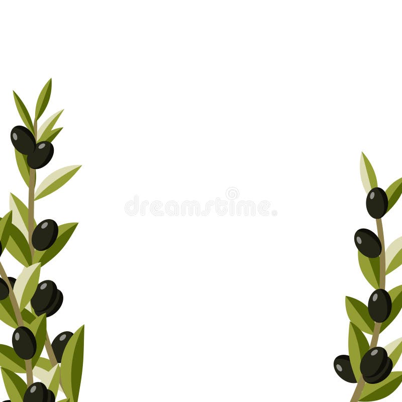 Vector Olive Frame for Design Stock Vector - Illustration of olives ...