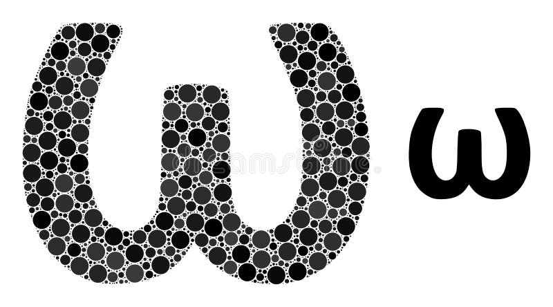 Vector Omega Greek Lowercase Symbol Composition of Small Circles Stock ...