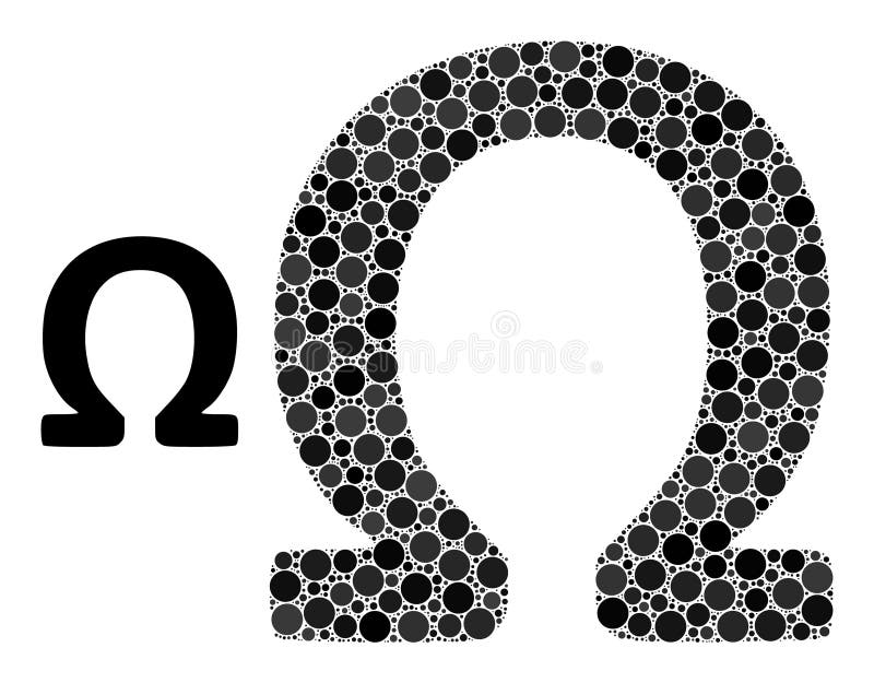 Vector Omega Greek Symbol Composition of Small Circles Stock Vector ...