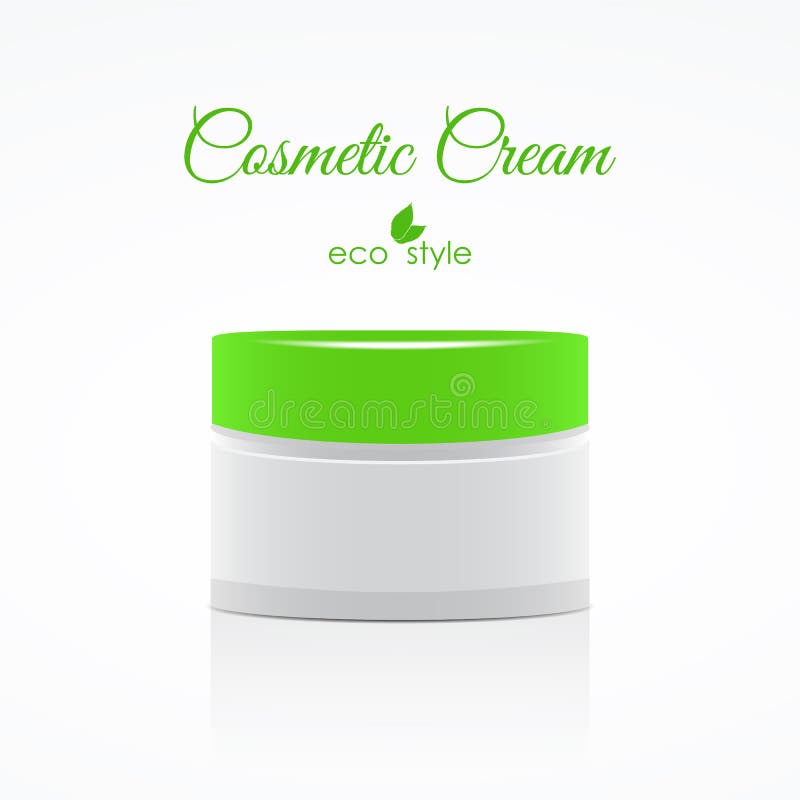 Vector Illustration: One Blank Cosmetic Container for Cream with with ...