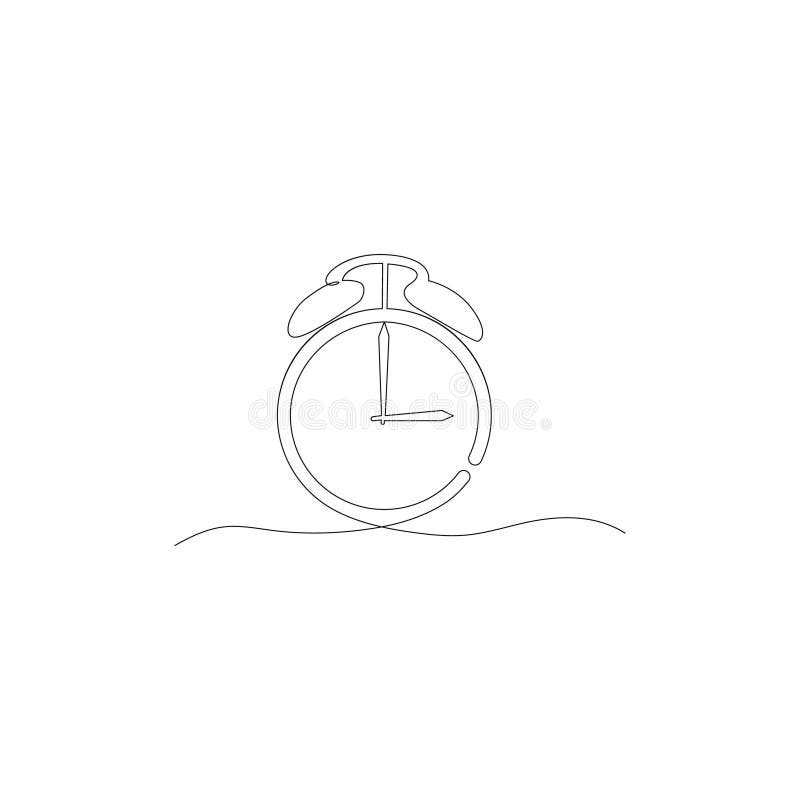 Vector in One Continuous Line Drawing of Analog Clock Minimalism ...