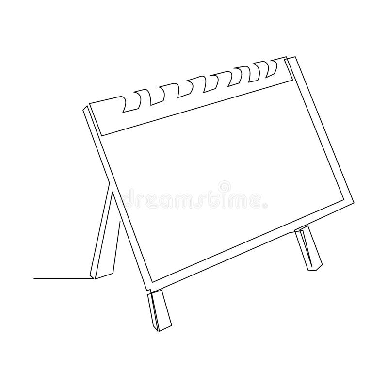 Vector in One Continuous Line Drawing of Table Calendar Outline Art ...