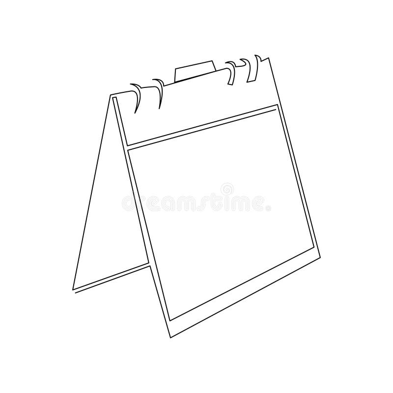 Vector in One Continuous Line Drawing of Table Calendar Outline Art ...