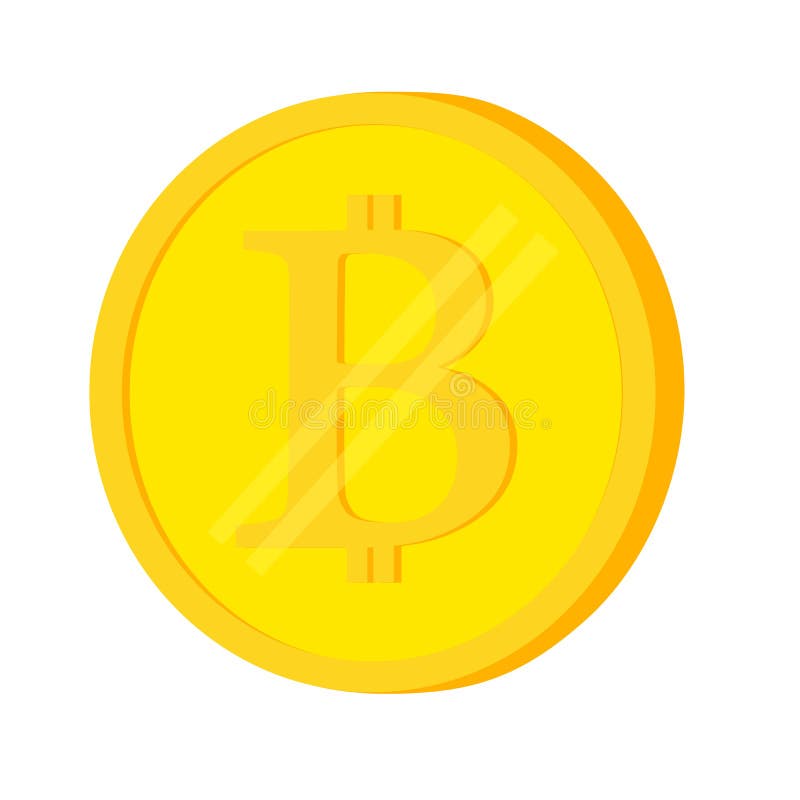 One Golden Bitcoin, Isolated on White Stock Vector - Illustration of ...