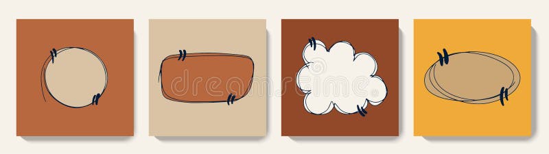 Vector One Line Art Drawing Speech Bubble Quote Template Set Stock ...