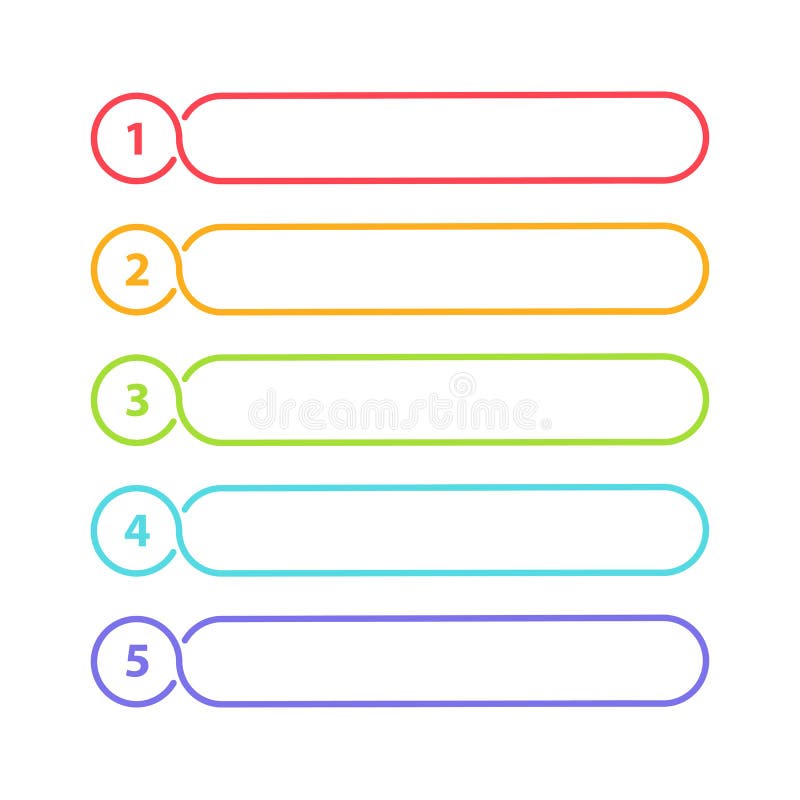 Vector One Two Three Four Five Steps, Progress or Ranking Banners with ...