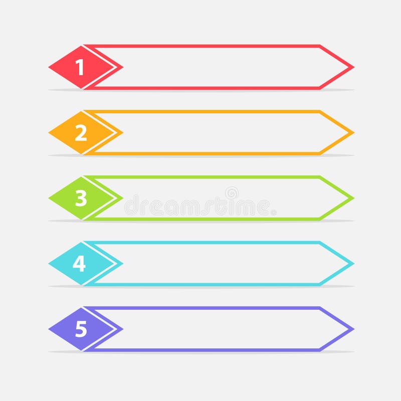 Vector One Two Three Four Five Steps, Progress or Ranking Banners with ...