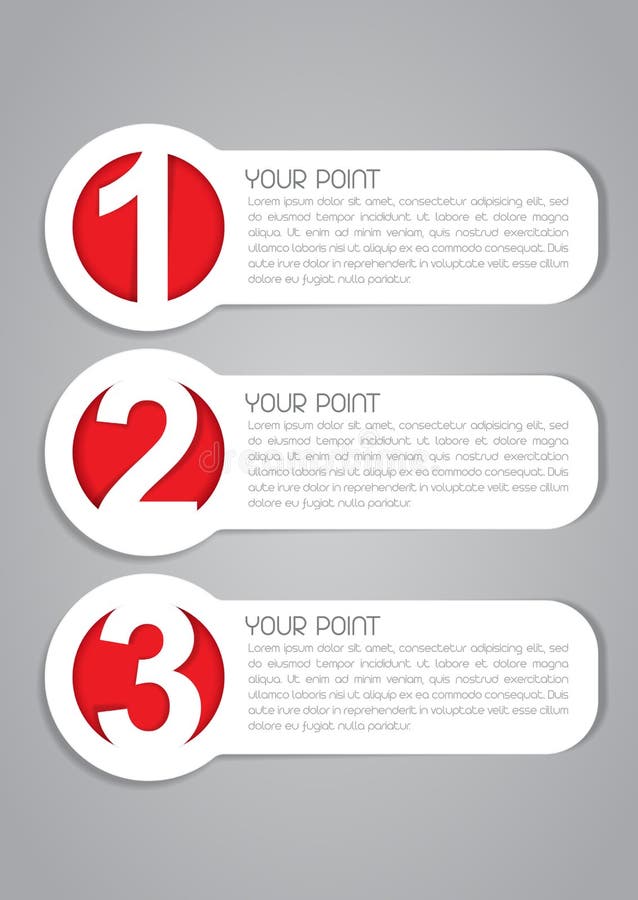 One, Two, Three Vector Progress Icons in White Stock Vector ...