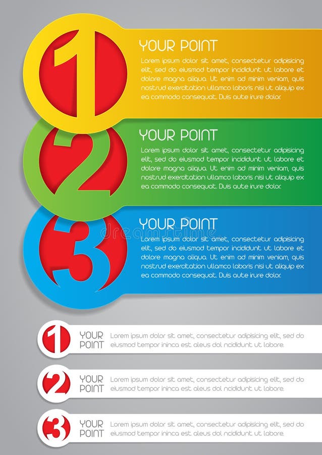 One, Two, Three Vector Progress Icons in White Stock Vector ...