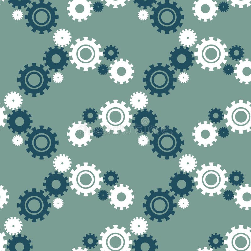Vector Ongoing Pattern with Green Gears. Creative Geometric Background ...