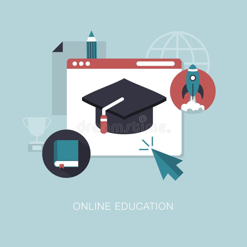 Flat Design Vector Illustration Concepts for Online Education Stock ...