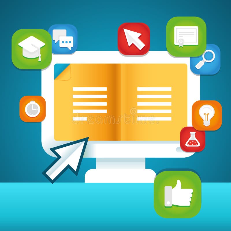 Vector Online Education Concept Stock Vector - Illustration of ...