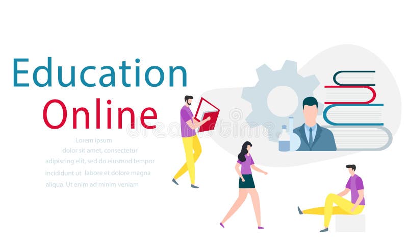 Vector Online Education, Distance Studying People Stock Vector ...