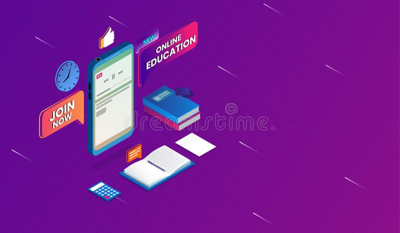 Vector Online Education with Smartphone Concept, E-learning, Online ...