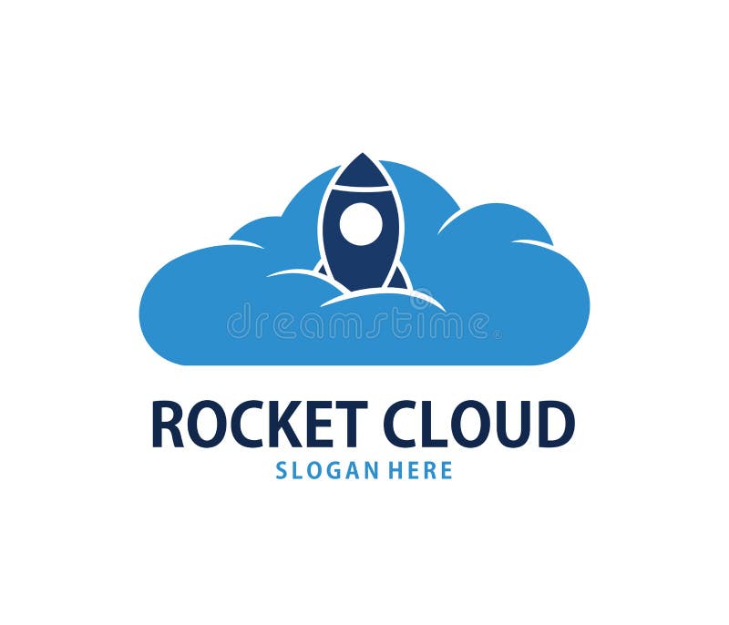Vector Rocket Up Cloud Online Cloud Storage Logo Design Stock ...