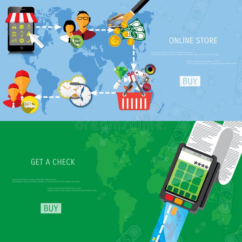 Vector Online Shopping Concept Stock Vector - Illustration of eshopping ...