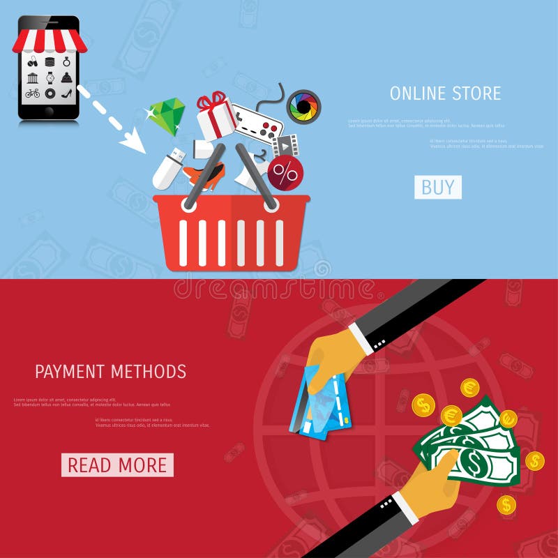 Vector Online Shopping Concept Stock Vector - Illustration of computer ...