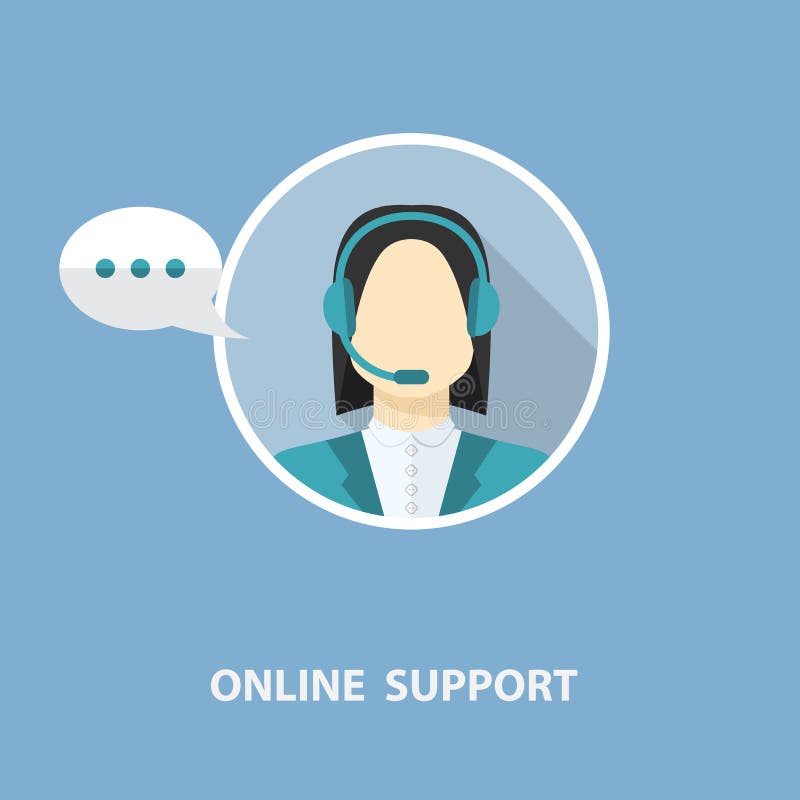 Vector Online Support Concept Stock Vector - Illustration of operator ...