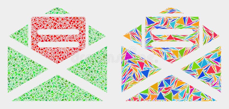 Vector Open Mail Mosaic Icon of Triangles Stock Vector - Illustration ...