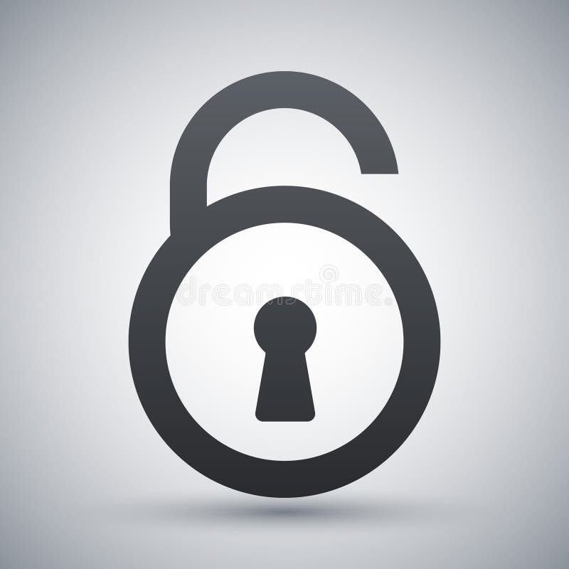 Vector open padlock icon stock vector. Illustration of security - 234228459