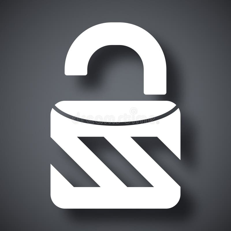 Vector open padlock sign stock vector. Illustration of protection ...