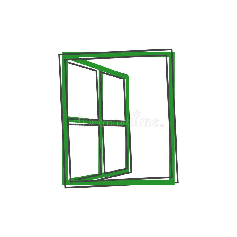 Vector Open Window Icon. Window Wide Open on White Isolated Background ...