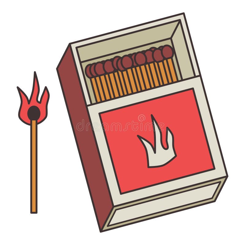 Vector Opened Brown Matches Stock Vector - Illustration of design ...