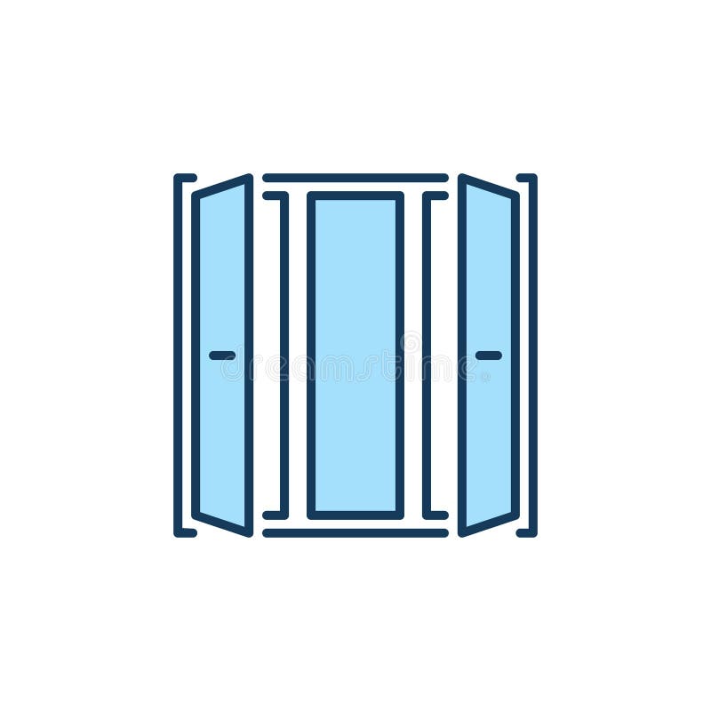 Vector Opened House Window Concept Colored Icon Stock Vector ...