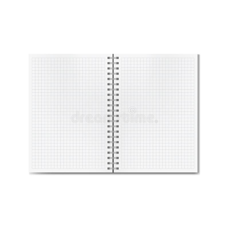 Opened Realistic Square Ruled Notebook Mockup Stock Vector ...