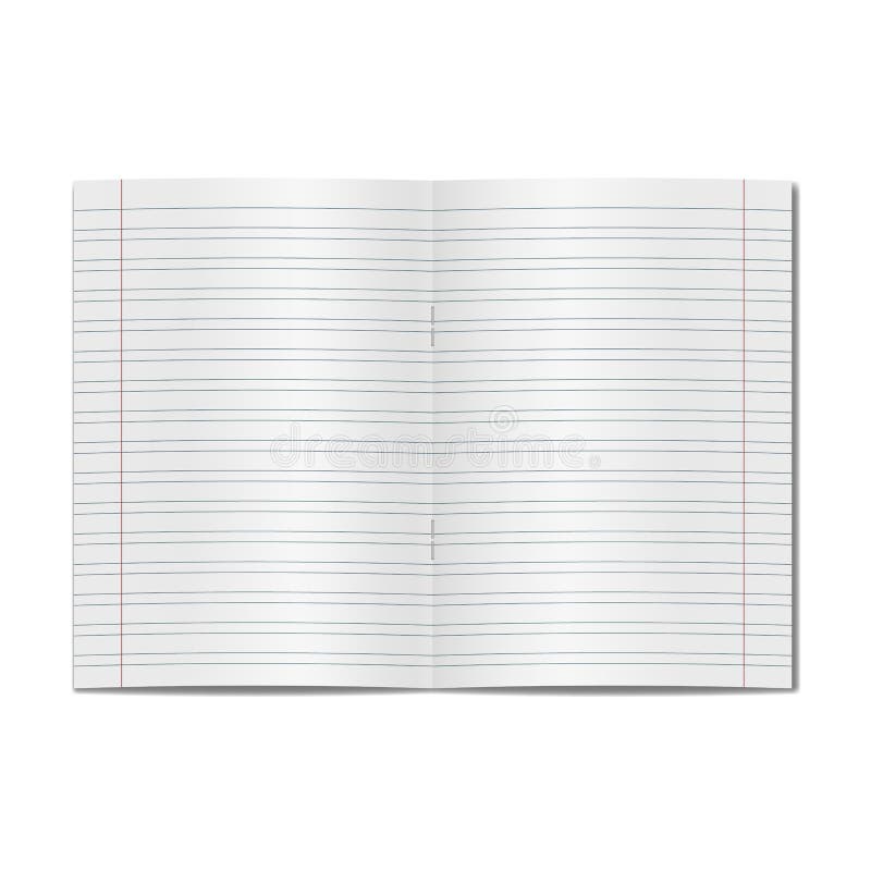 Vector Opened Realistic School Handwriting Copybook Stock Illustration ...
