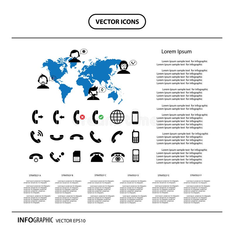 Operator Customer Support and Basic Phone Info Graphic Icon Stock ...