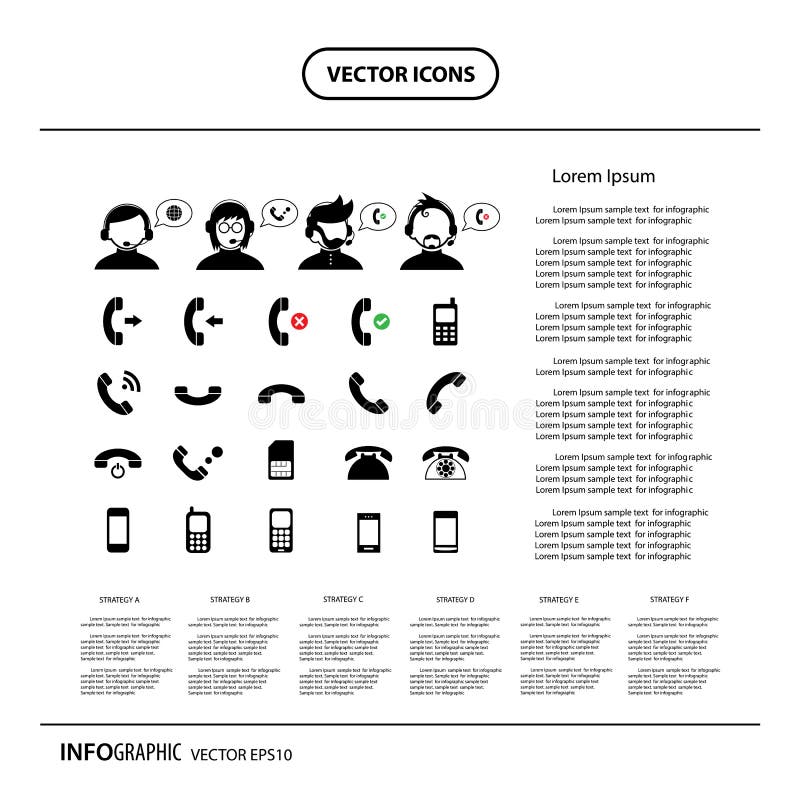 Operator Customer Support and Basic Phone Info Graphic Icon Stock ...