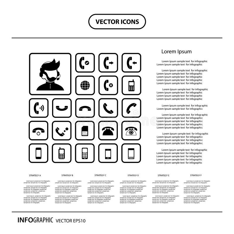 Operator Customer Support and Basic Phone Info Graphic Icon Stock ...