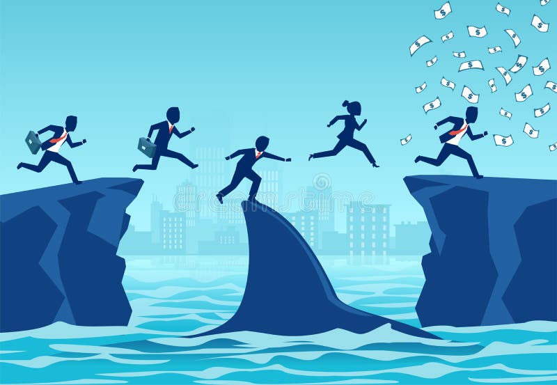 Vector of Opportunistic Business People Taking Advantage of Difficult ...