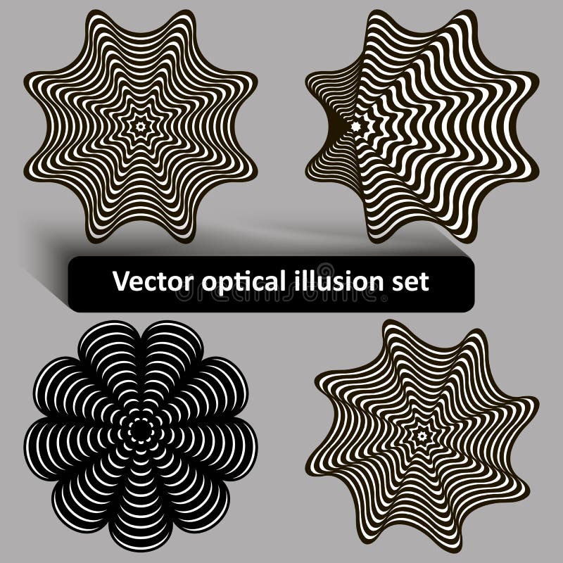 Vector Optical Illusion Set Stock Vector - Illustration of modern ...