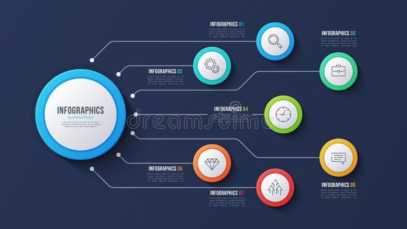 Vector 7 Options Infographic Design, Structure Chart, Presentation ...