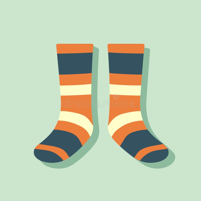 Vector of Orange and Blue Striped Socks Icon Stock Vector ...